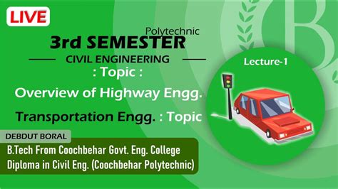 3rd Sem Dce Transportation Engg Unit 1lecture 1 Wbscte Polytechnic Debdutboral Youtube