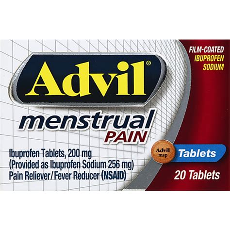 Advil Menstrual Pain Ibuprofen Sodium Tablets 20 Ea Pain Relief