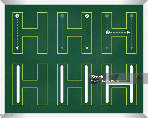 알파벳 편지 H 어린이를위한 알파벳 편지 작성 방법 유치원을위한 Abc 쓰기 교육 0명에 대한 스톡 벡터 아트 및 기타 이미지 0명 3차원 형태 건축물 Istock