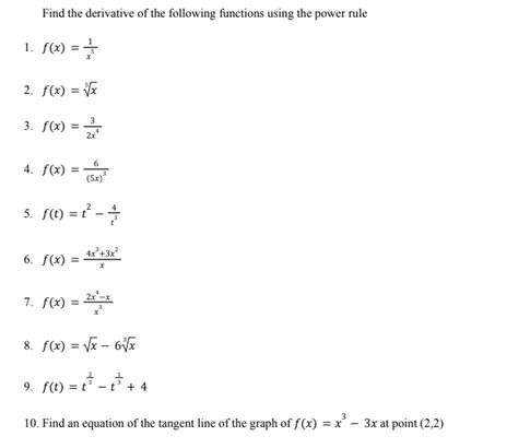 Solved Find The Derivative Of The Following Functions Using