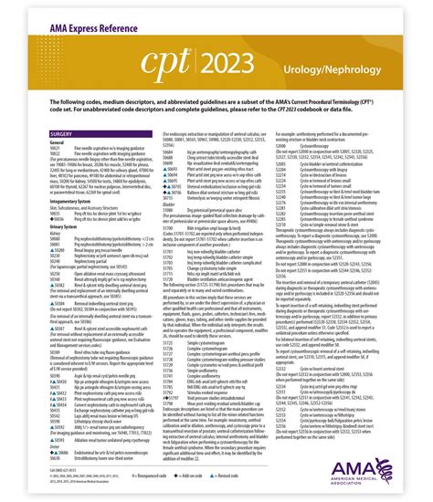 Download Pdf Cpt 2023 Express Reference Coding Card Urology