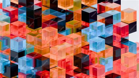 Premium Photo Abstract 3d Geometric Pattern With Colorful Interlocking Cubes