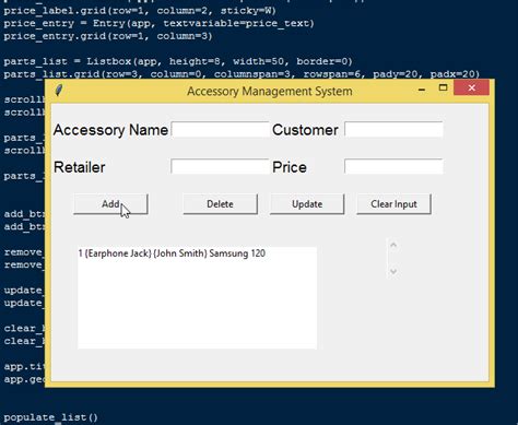 Accessory Management System Project In Python Sourcecodester