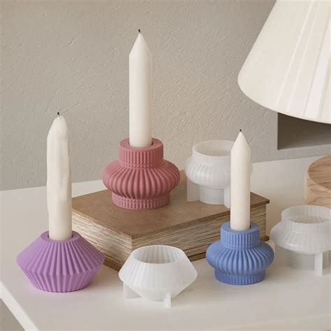 Полосатый подсвечник силиконовая форма фонарик искусственная эпоксидная смола гипсовая