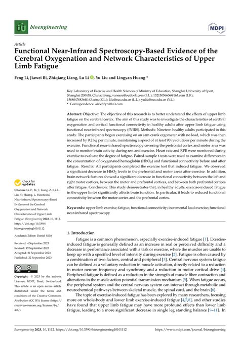 Pdf Functional Near Infrared Spectroscopy Based Evidence Of The Cerebral Oxygenation And