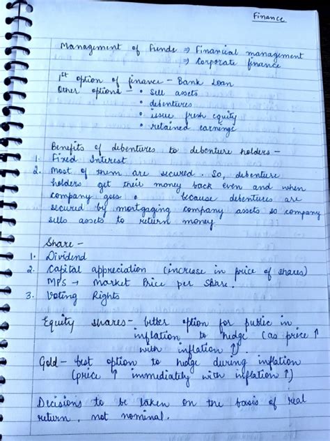 Finance Unit 1 Class Notes Pdf