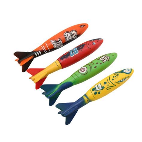 4 Pcs Torpedo Rocket Throwing Toy Swimming Pool Di Vicedeal