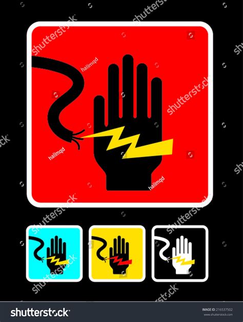 High Voltage Icon Vector Stock Vector Royalty Free 216537502
