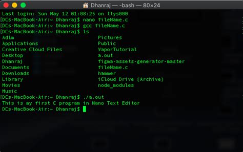 How To Compile Run A C Program Using Nano