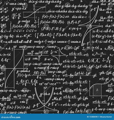 Math Vector Seamless Pattern With Calculations Stock Vector Illustration Of Math Complex