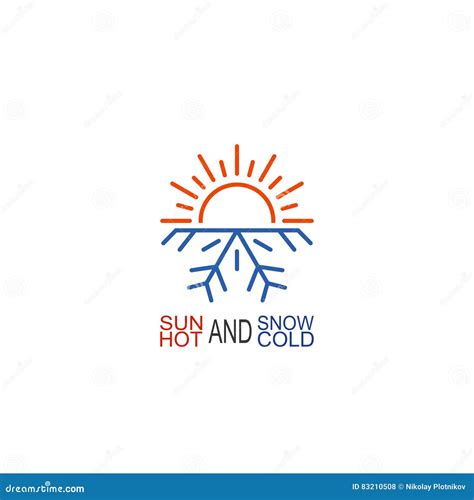 Hot And Cold Icon Sun Snowflake Symbol Stock Illustration Illustration Of Cool Sign 83210508