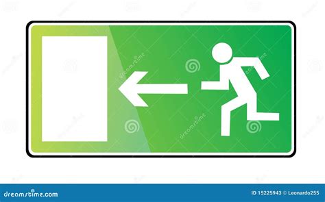 знак аварийного выхода иллюстрация вектора иллюстрации насчитывающей опасность 15225943