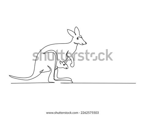 Continuous One Line Drawing Kangaroo Simple Stock Vector Royalty Free 2262575503 Shutterstock
