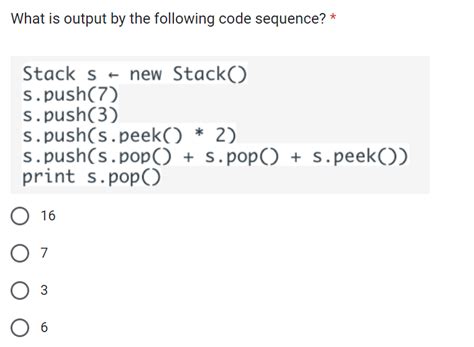 Solved What Is Output By The Following Code Sequence