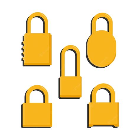 Premium Vector Padlock Vector Illustration Set Design
