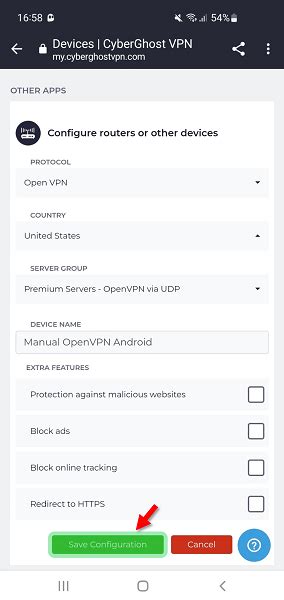 How To Set Up OpenVPN Client On Android Support Center CyberGhost VPN
