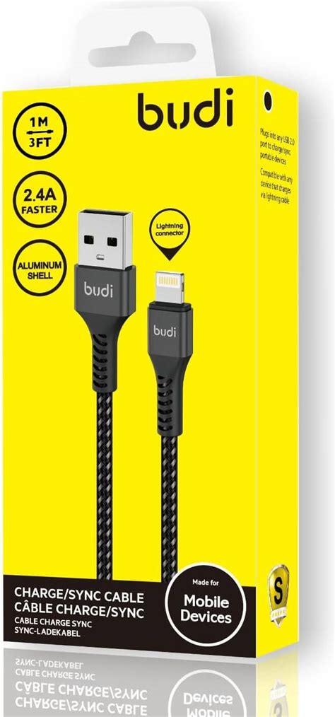 Budi Usb To Lightning Charge Sync Cable 2 4a 1 Meter Buy Best Price In Uae Dubai Abu Dhabi