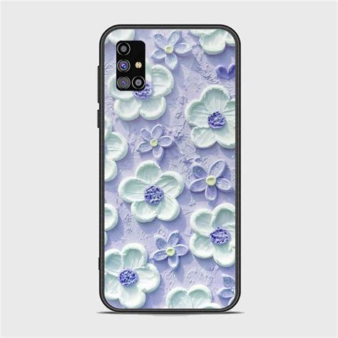Samsung Galaxy M31s Cover Floral Series Design 4 Purple And White