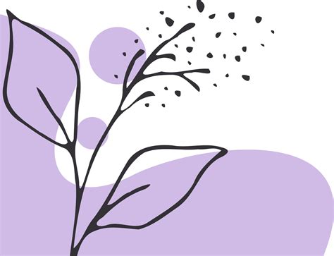 Hand Drawn Leaf Line Art With Aesthetic Shape Or Aesthetic Blob Simple Decoration 20027859 Png