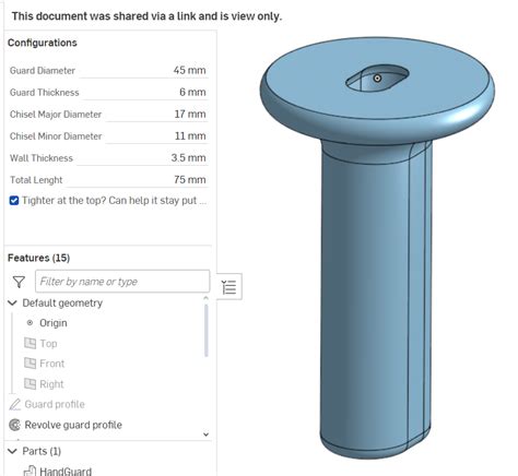 Masonry Chisel Handguard Customizable By Dojan Download Free Stl Model Masonry Chisel Handguard Customizable By Dojan Download Free Stl Model