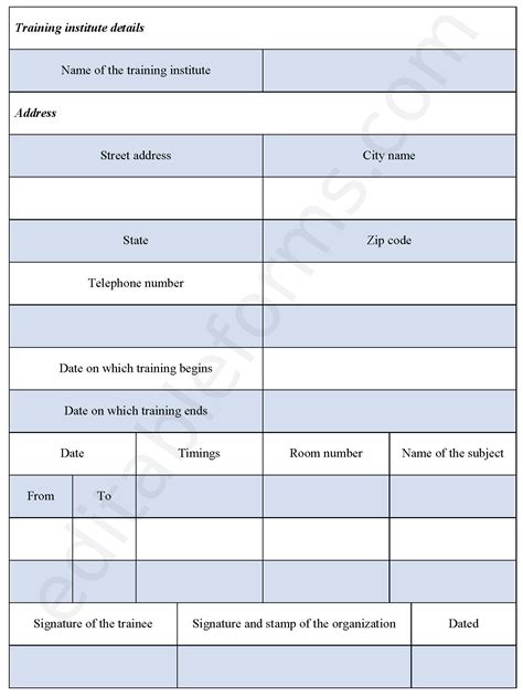 training verification form editable pdf forms