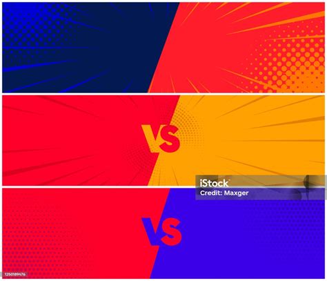 서로 싸우는 배너 세트 벡터 일러스트레이션 두 상대 대 화면 디자인 0명에 대한 스톡 벡터 아트 및 기타 이미지 0명 Championship 개념 Istock