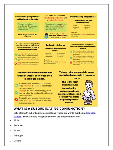 what is a subordinating conjunction vs conjunctive adverbs pdf