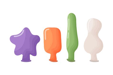 팽창되지 않은 공기 풍선을 설정합니다 흰색 배경에 격리 된 다른 모양 벡터 만화의 팽창되지 않은 풍선 벡터 일러스트레이션 바람 빠진에 대한 스톡 벡터 아트 및 기타 이미지