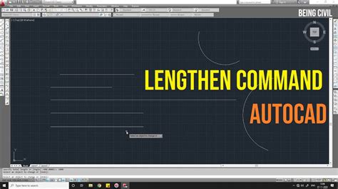 Lengthen Command In Autocad Autocad Tutorials For Beginners Youtube