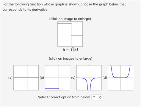 For The Following Function Whose Graph Is Shown Choose The Graph Below