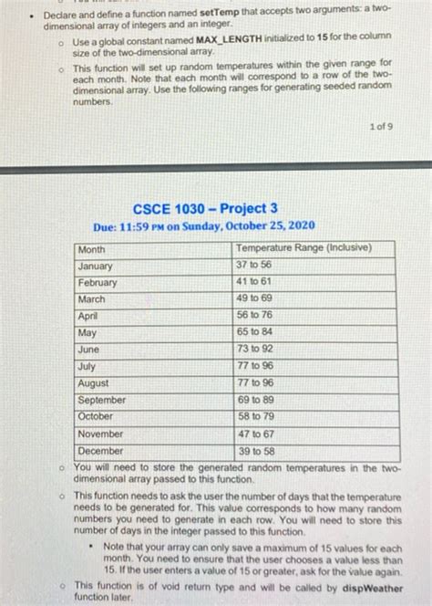Solved Declare And Define A Function Named Settemp That