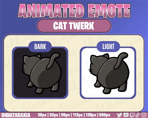 Animated Emotealert Blackgray Cat Twerk Instant Download Ready To Use Etsy
