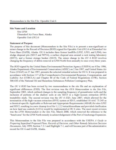 Free 10 Memo To File Samples In Pdf
