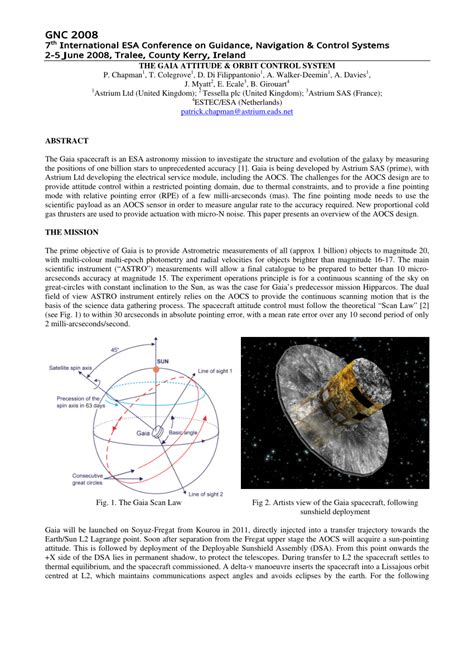 Pdf The Gaia Attitude And Orbit Control System