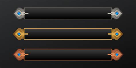판타지 골드 실버 및 브론즈 테두리 하단 세 번째 게임 인터페이스 화면 제목 배너 템플릿 로어 서드에 대한 스톡 벡터 아트 및 기타 이미지 로어 서드 호화로움 게이밍