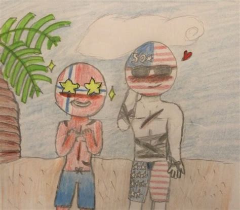 At The Beach ️🇳🇴🇺🇸 •countryhumans Amino• Eng Amino