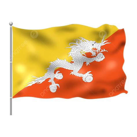 기둥에 휘날리는 부탄 국기 부탄 깃발 용 Png 일러스트 및 Psd 이미지 무료 다운로드 Pngtree