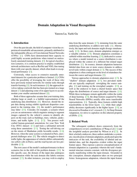 Pdf Domain Adaptation In Visual Recognition