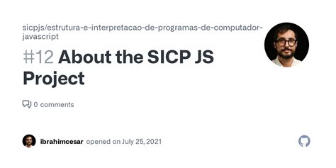 About The Sicp Js Project · Issue 12 · Sicpjs Estrutura E Interpretacao De Programas De
