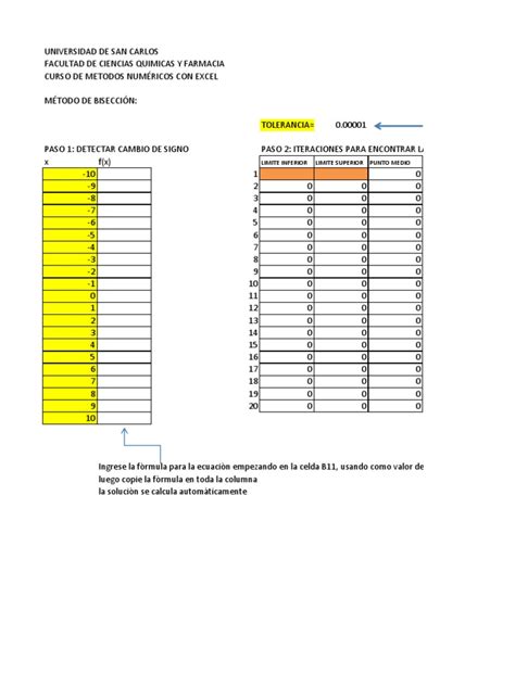 metodos numericos con excel análisis numérico ciencias de la