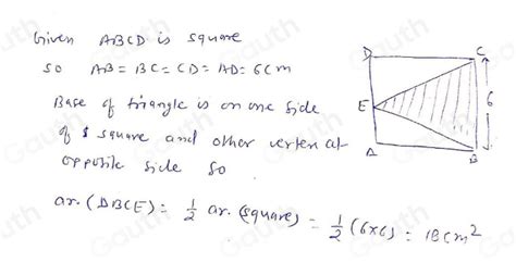 Solved The Diagram Below Shows A Shaded Triangle Inside A Square What