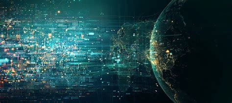 Planet Earth Digital Data Flow Global Network Internet Connection