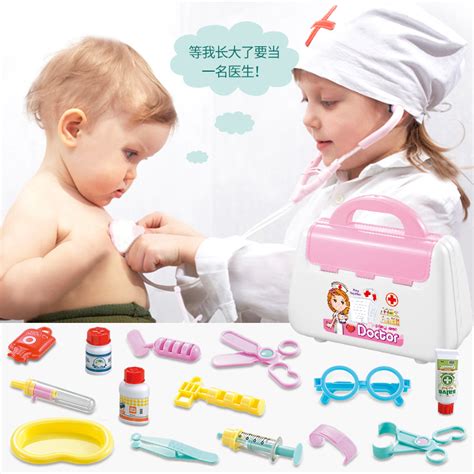 儿童仿真医生玩具打针带音效听诊器手提医疗箱过家家套装女孩医具 虎窝淘