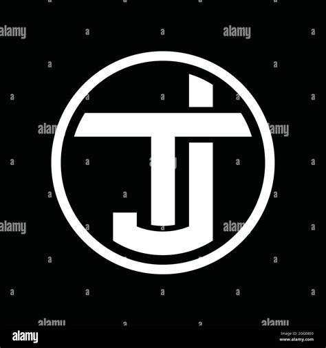 Jt Logo Monogram With Overlapping Style Vintage Design Template Stock