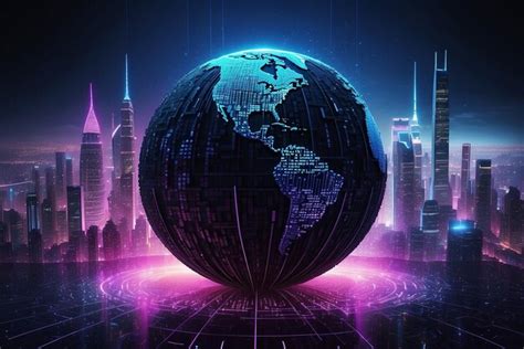 Premium Ai Image 3d Background With Globe And Programming Code