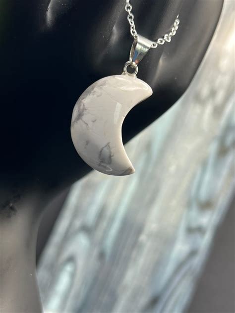 Howlite Moon Pendants