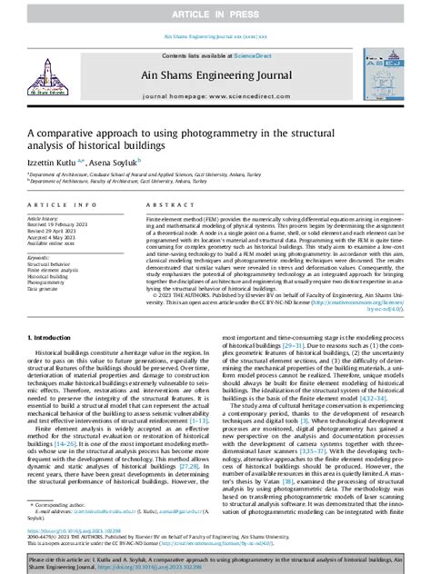 Pdf A Comparative Approach To Using Photogrammetry In The Structural Analysis Of Historical