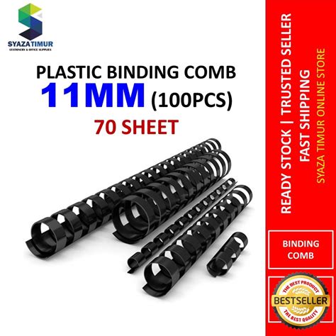 [st Gr My] 1 Box 11mm Plastic Binding Comb A4 Black 100s Comb Binding Binder A4 Gelung