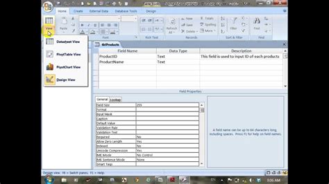 Access 2013 Part 1 Create Table In Table Design View Khmer Tech Youtube