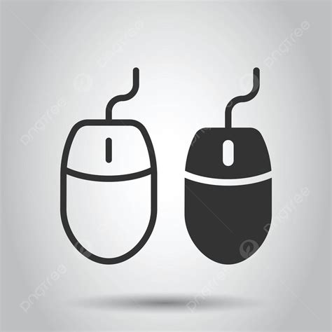 Flat Computer Mouse Icon On White Background Reflection Generated